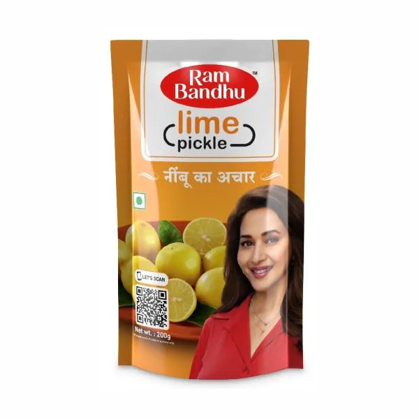 Ram Bandhu-Lime Pickle, Nimbu Ka Achar, Limbu Lonche 200gm Pouch Pack ...