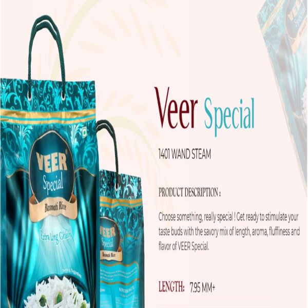 VEER SPECIAL - Extra Long Grain Biryani Basmati Rice - 5 Kg - JioMart