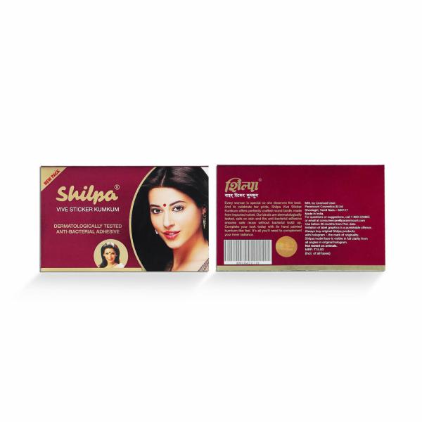 Shilpa Vive Sticker Kumkum (Box Contains 15 Packs) (05, Red) - JioMart