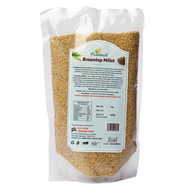 Farmbean Browntop Millet Natural Grains, 1kg - (Chotti Kangni / Andu ...