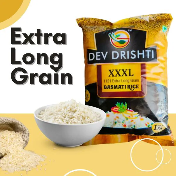 Dev Drishti Biryani Special Extra long grain Basmati Rice 1 Kg (Pack of ...