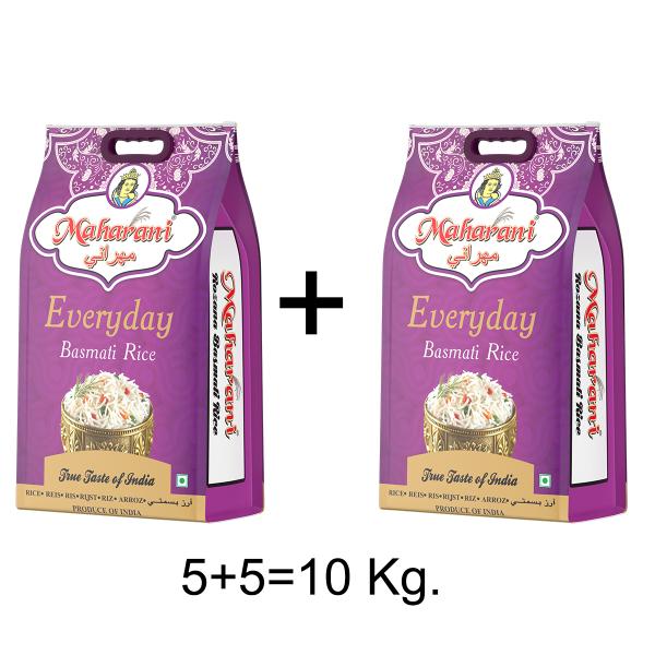 Maharani Everyday Basmati Rice (Medium Grain, Steam) (10 kg) - JioMart