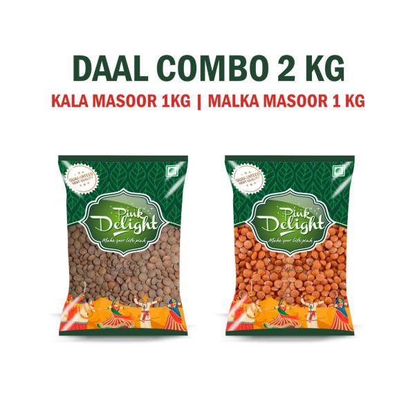 Pink Delight Daal Combo | Kala Masoor 1 Kg | Malka Masoor 1 Kg | (2 Kg ...