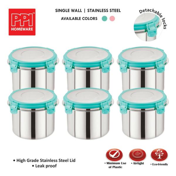 PPI Air Tight Fusion Container Click and Seal Lock Stainless Steel ...