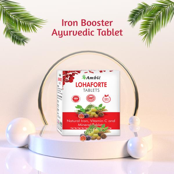 AMBIC Lohaforte Iron Tablets I Ayurvedic Hemoglobin Booster for Anemia ...