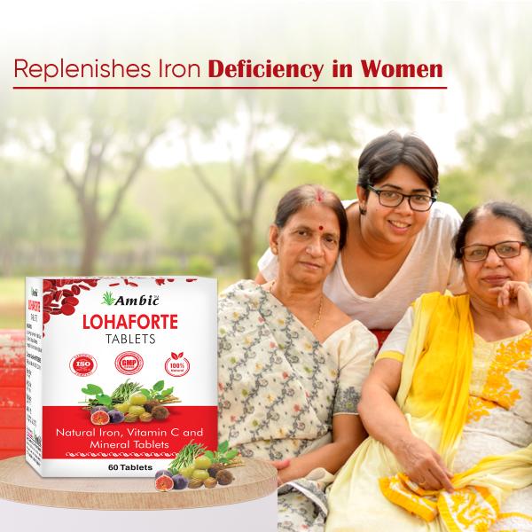 AMBIC Lohaforte Iron Tablets I Ayurvedic Hemoglobin Booster for Anemia ...