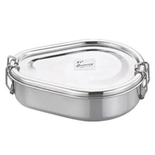 JVL Silver Stainless Steel Medium Size Drop Single Layer Tiffin Box ...