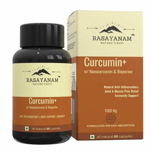 Rasayanam Curcumin+ 1500mg| Extra Pure Nano Curcumin capsules with ...