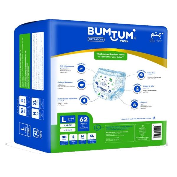 Bumtum Baby Diaper-Large (62 pcs) - JioMart