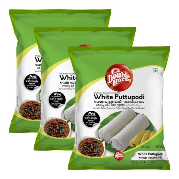 Double Horse White Puttu Podi 500g (Pack Of 3) - JioMart