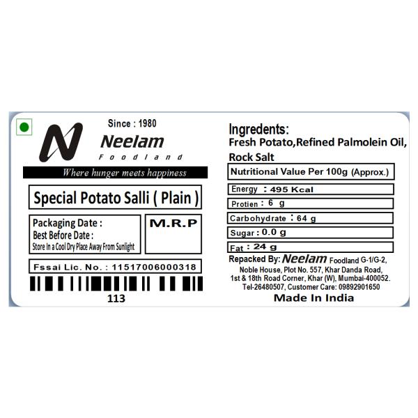 Neelam Foodland Special Potato Salli (Plain), 200G - JioMart