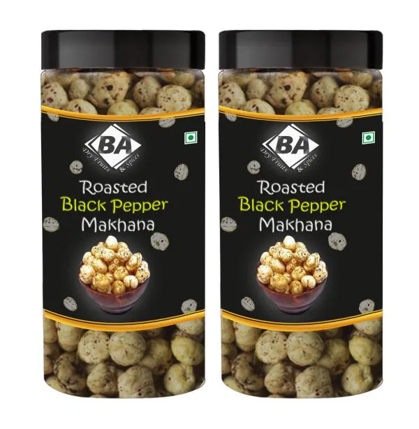 BA Dryfruits and Spices Roasted Black Pepper Makhana Foxnuts, 200 g ...