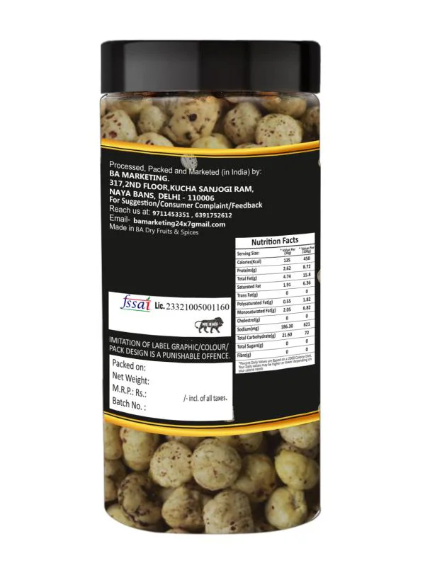 BA Dryfruits and Spices Roasted Black Pepper Makhana Foxnuts, 200 g ...