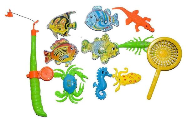 Skky bell Plastic Kids fav Magnetic Fishing Toy Game with Fishing Rod ...