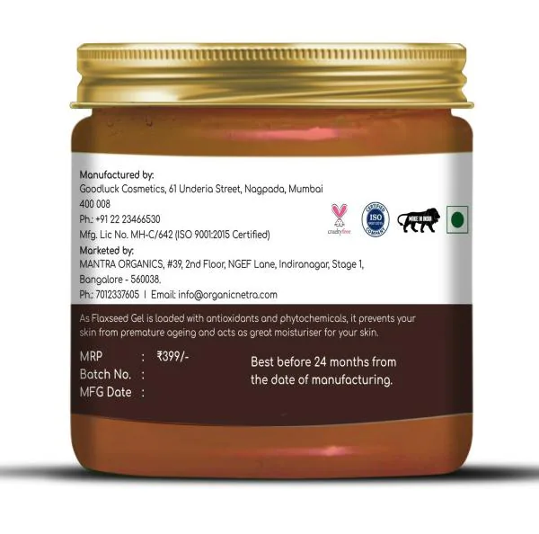 Organic Netra Pure Flaxseed Gel With Vitamin E For Skin and Hair Free ...