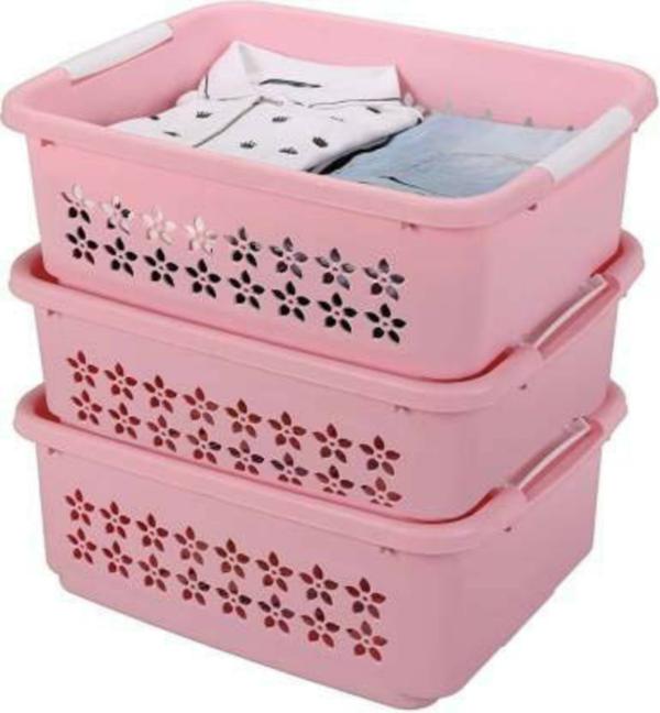 Nabhya Pink Plastic Stackable Nestable Multi Home Kitchen Storage ...