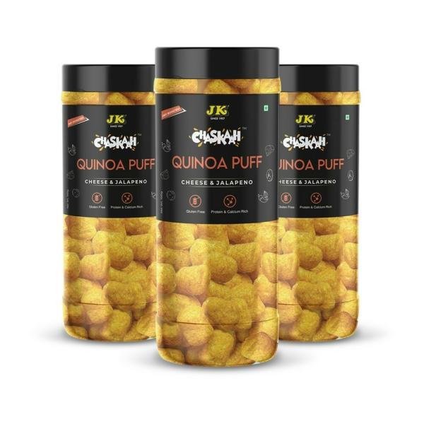 Chaskaah Cheese & Jalapeno Quinoa Puff, 300g (Pack of 3) | Vegan ...