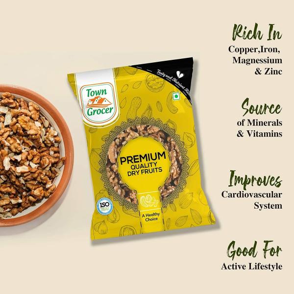 Town Grocer Walnut Kernels Broken 200g Each (Pack of 3), Fresh, Buttery ...