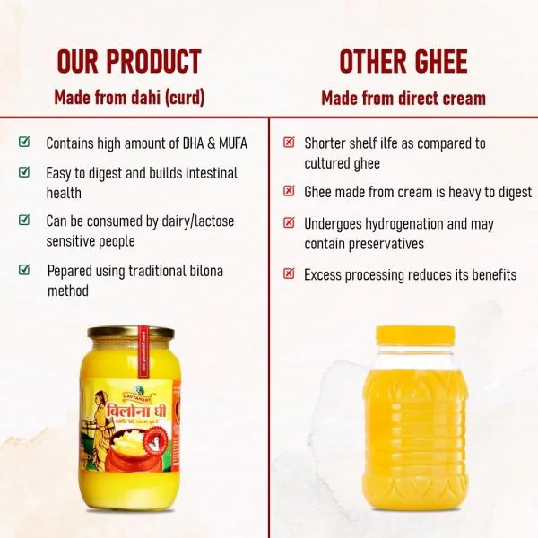 GAVYAMART A2 BILONA GHEE Pure Kankrej Cow Desi Ghee - Made Using ...