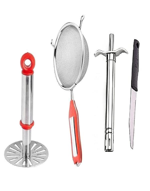 Wofier Masher With Stainless Steel Soup Strainer And Lighter And Knife ...