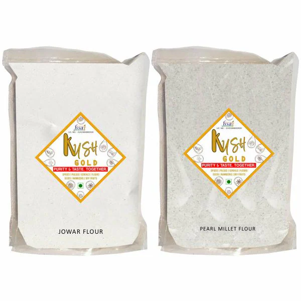 Kush Gold Combo Pack of Jowar Atta & Bajra Atta / Sorghum Flour & Pearl ...
