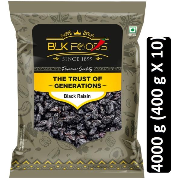 BLK Foods Daily Black Raisin (Kali drakh) Seedless 4000g (10 X 400g ...