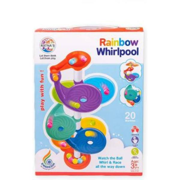 WORLD WIDE WISHES Multicolor Rainbow Whirlpool Ball Drop and Roll Swirling Tower For Baby And ...