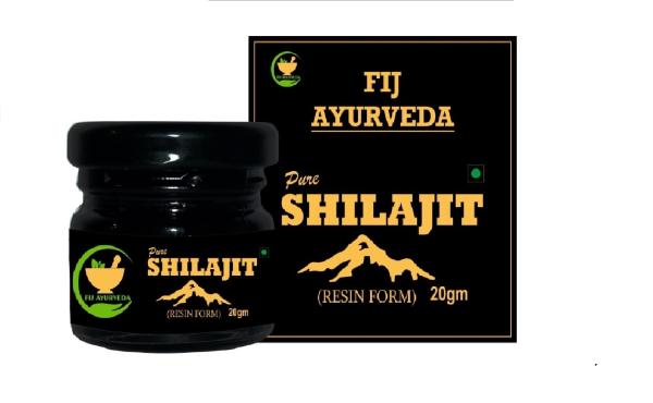 FIJ AYURVEDA Pure Shilajit/Shilajeet Resin 20Gm with Shilajit Capsule ...