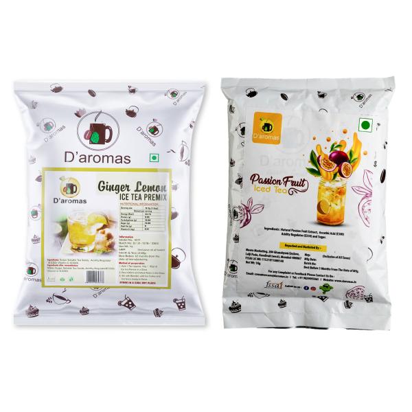D'aromas GingerLemon & Passion Fruit Ice Tea 1kg, Instant Premix Ice ...