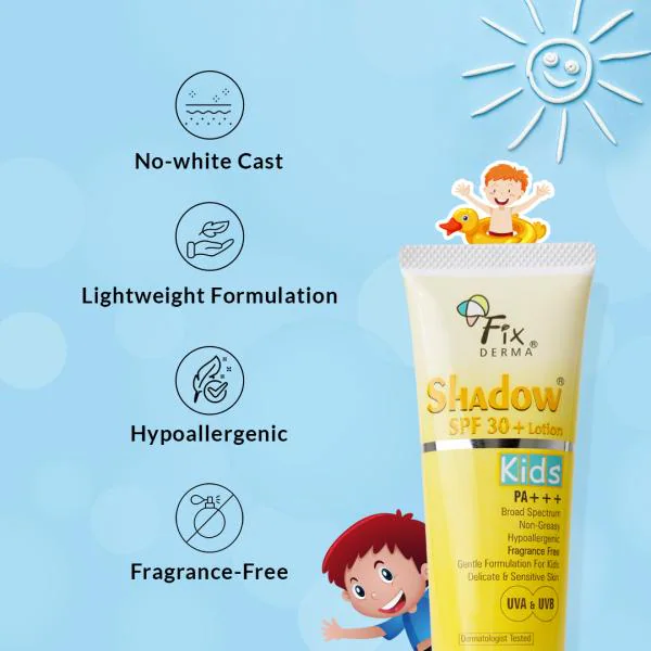 Fixderma Shadow Kids SPF 30+ Lotion, Sunscreen for kids, Suits ...