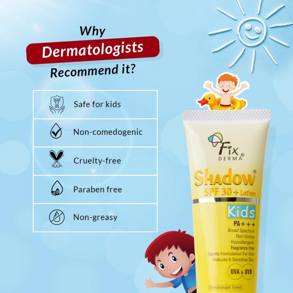 Fixderma Shadow Kids SPF 30+ Lotion, Sunscreen for kids, Suits ...