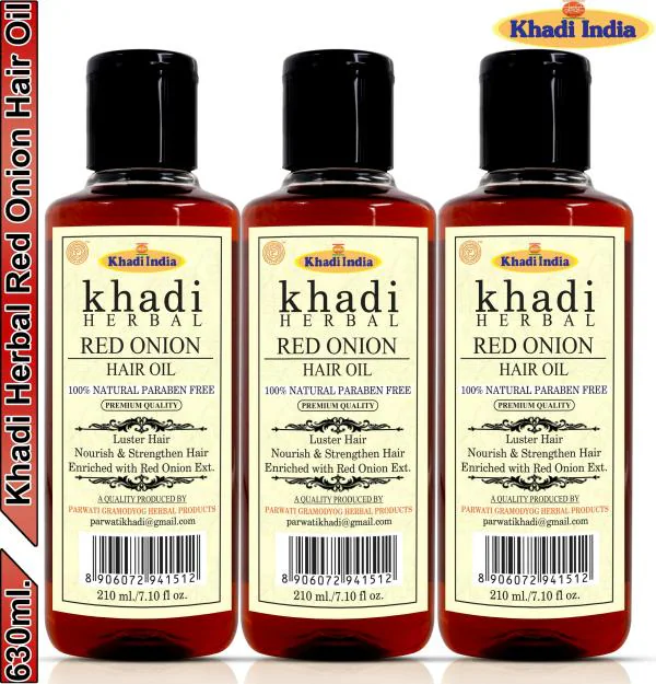 Khadi Herbal Hair Oil, Red Onion Hair Oil Preventing Hair Loss ...