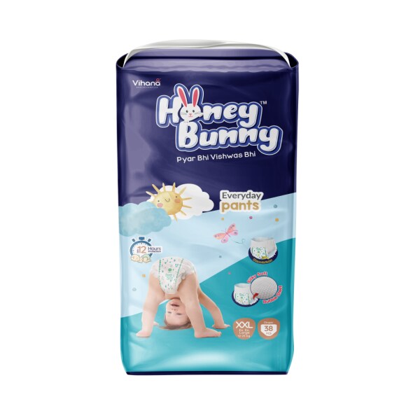 Honey Bunny Pants Diapers XXL - 38 pcs with Wetness Indicator, Silky ...