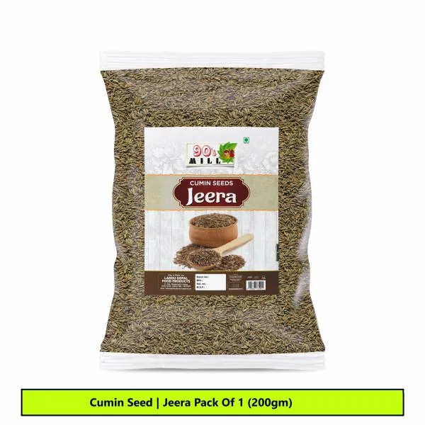 90's MILL Organic Supriour A+ Whole Cumin Seed|| Jeera- 200gm Each(pack of 1) Cumin seed (200gm ...
