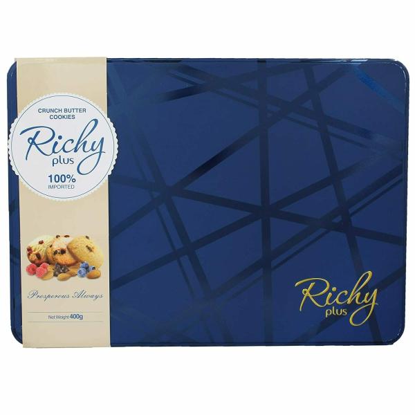 RICHY PLUS CRUNCHY BUTTER COOKIES ASSORTED ( 400 GRAMS ) BLUE TIN | GIFT PACK - JioMart