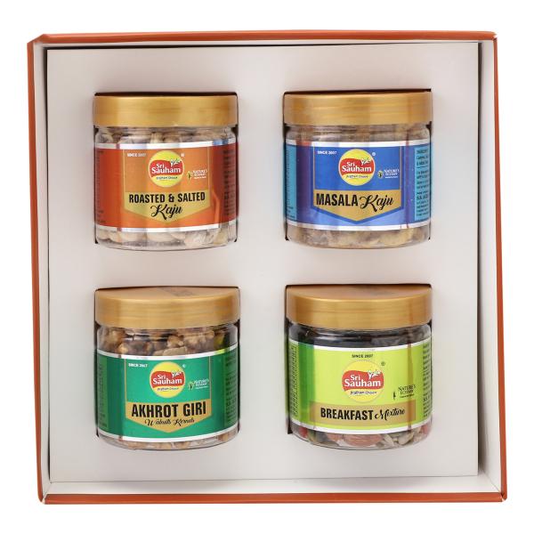 SRI SAUHAM Rosted & Salted Cashew, Masala Cashew, Akhrot Giri ...