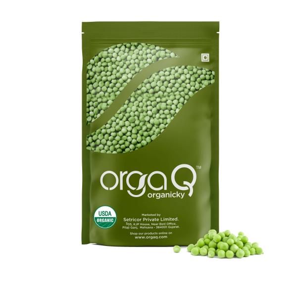 OrgaQ Organicky Organic Green Vatana / Matar Beans - 500 Grams - JioMart