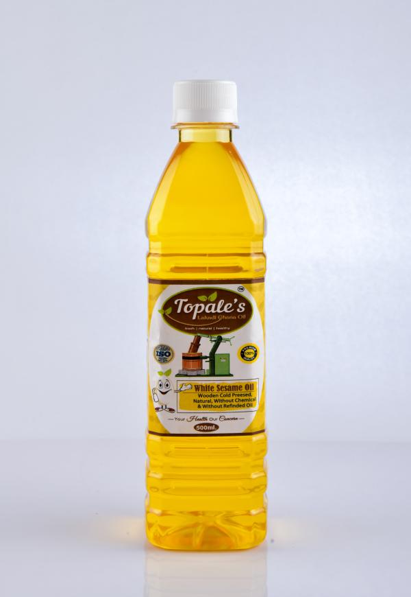 TOPALE'S - Premium Wooden cold pressed White Sesame Oil (500ML) - JioMart