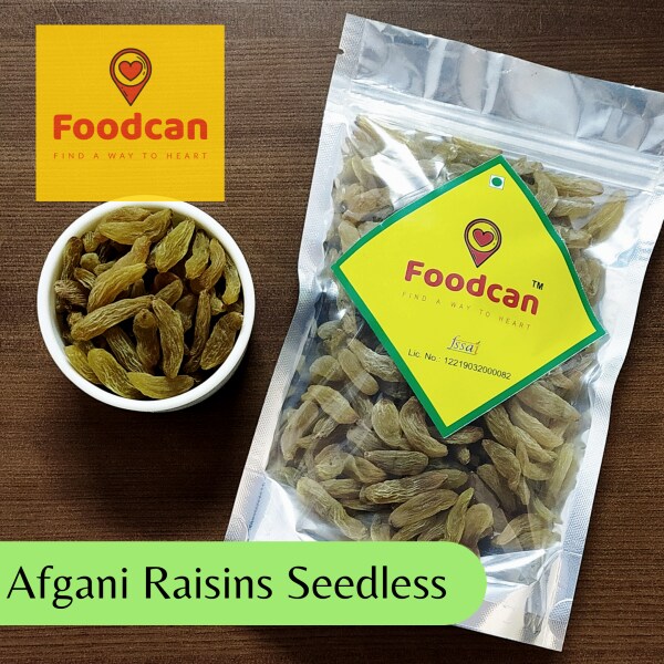 Foodcan Raisins Original Afghani Kismis Dakh Green Long Size (Kishmis ...