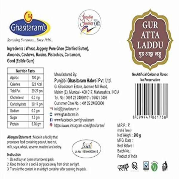 GHASITARAM'S Pure And Delicious Gur Atta Laddu For Every Special ...