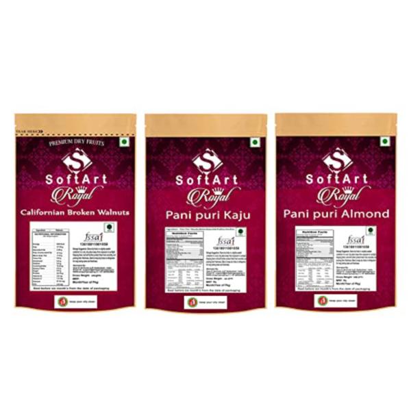 SoftArt Dry Fruits Combo Of Royal Broken Walnuts,Pani Puri Kaju,Pani ...