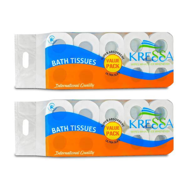 KRESSA 2 Ply 20 Rolls 200 Pulls Per Roll With Total 4000 Pulls Toilet ...