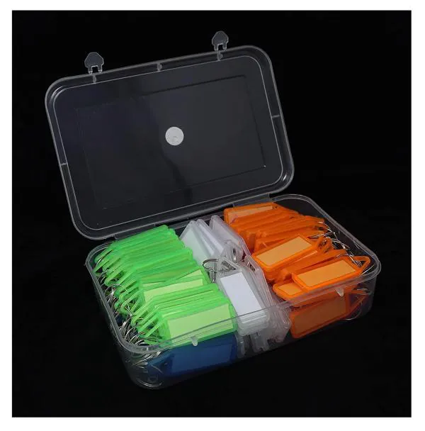 Lakeer Key Chain ID Label Tags Keyring Holder with Writable Label ...