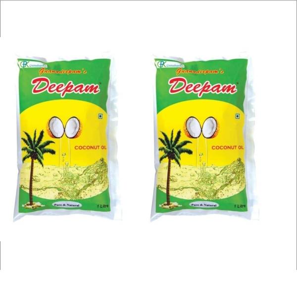 Gnanadeepam's Deepam 100% Pure & Natural Coconut Oil, 1 Litre (Pack of ...