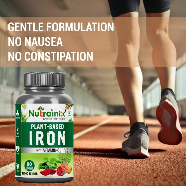 Nutrainix Organic & Plant Based Iron Supplement 90 Vegetarian Capsules ...