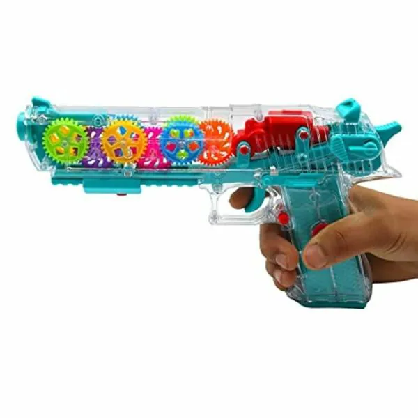 NAXUE Plastic Transparent Glow Gun with Colorful Light and Sound Toy ...