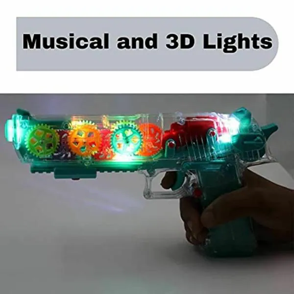 NAXUE Plastic Transparent Glow Gun with Colorful Light and Sound Toy ...