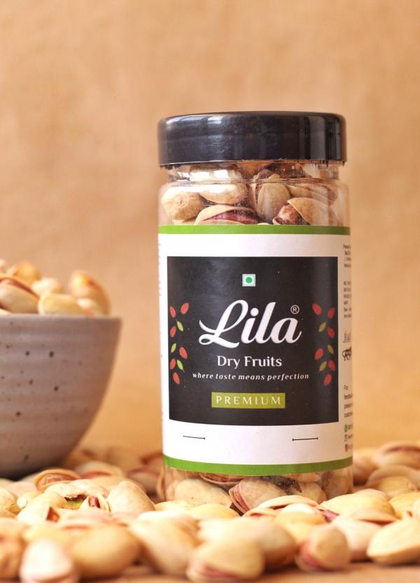 LILA DRY FRUITS Premium Roasted & Salted Pistachios 250gms JAR PACK | Namkeen Pista Dry Fruit ...