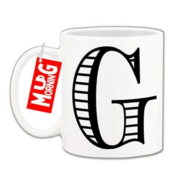 Mug Morning G Letter Mug Coffee Mugs with Letter G G Alphabet Mugs ...