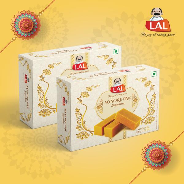 Lal Sweets Rakhi Special Mysore Pak Premium 200g Pack Of 2 Includes ...
